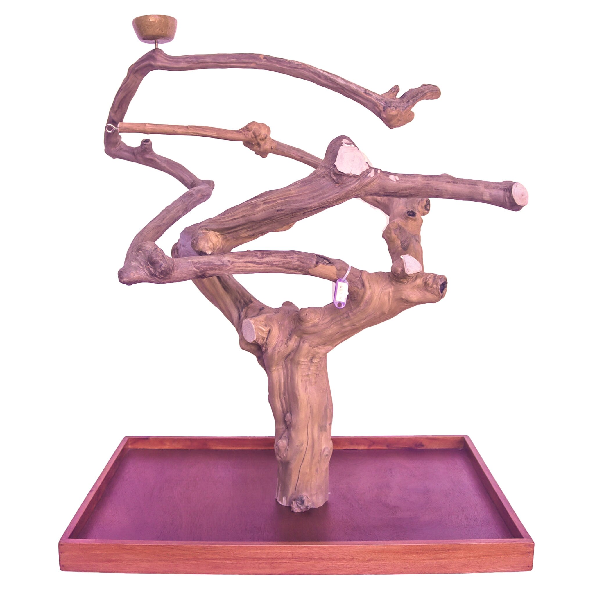 PYT-AE500XL-065 - 28"x18"x34" XLarge Java Wood Table Top Play Stand