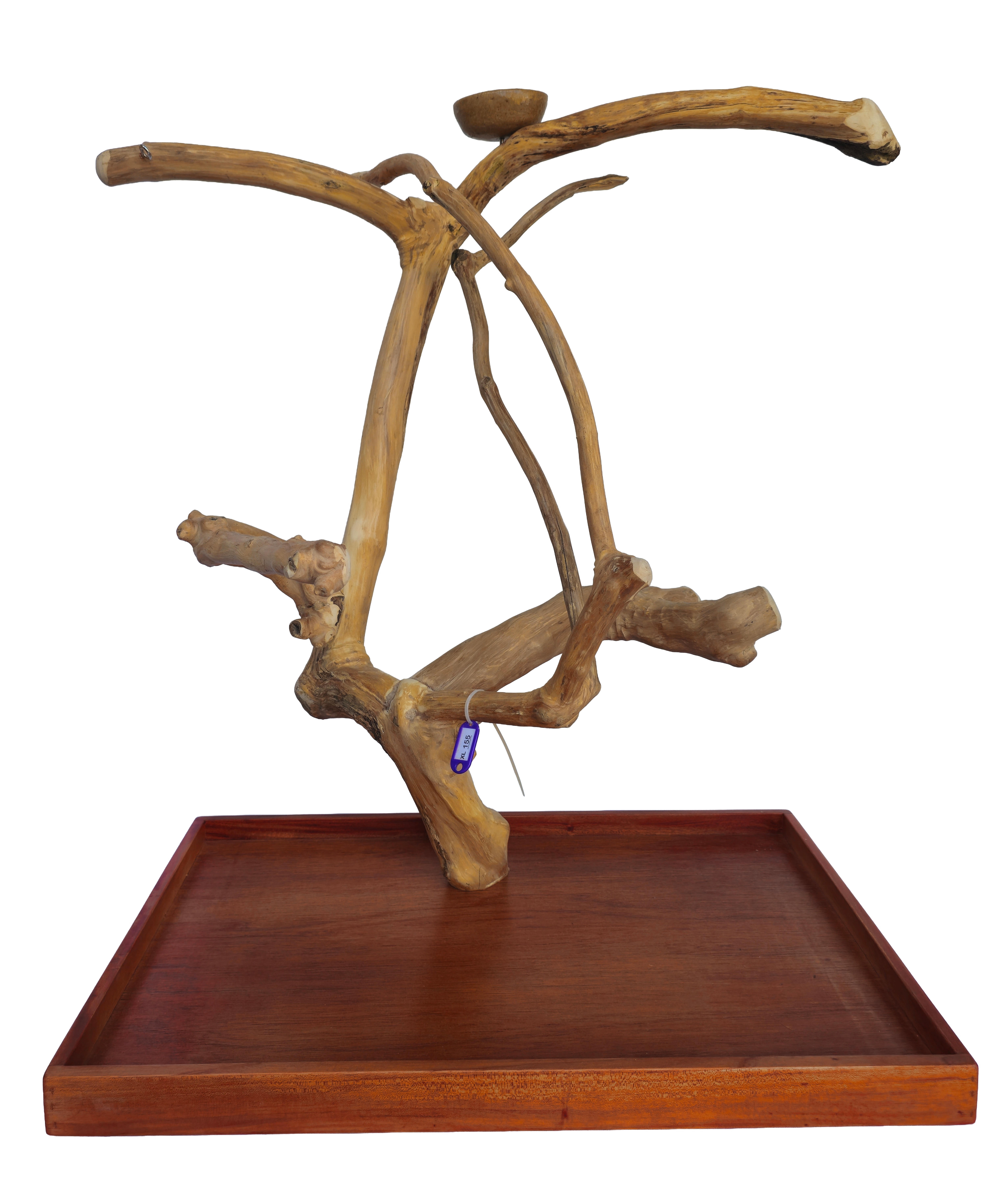 PYT-AE500XL-A155- 28"x18" XLarge Java Wood Table Top Play Stand