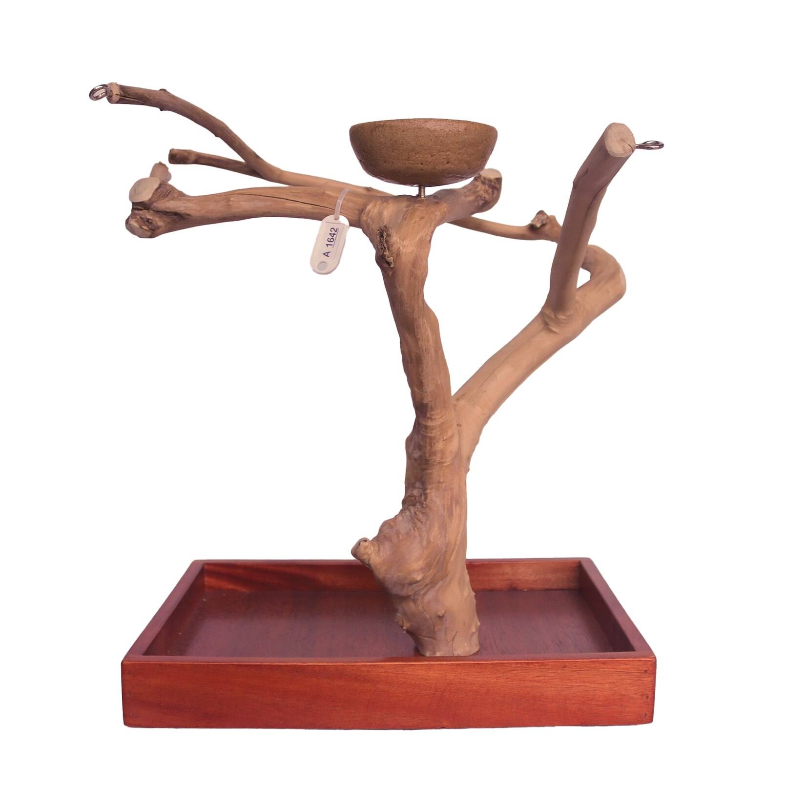 PYT-AE500S-A1642 - 15"x10 Small Java Wood Table Top Play Stand