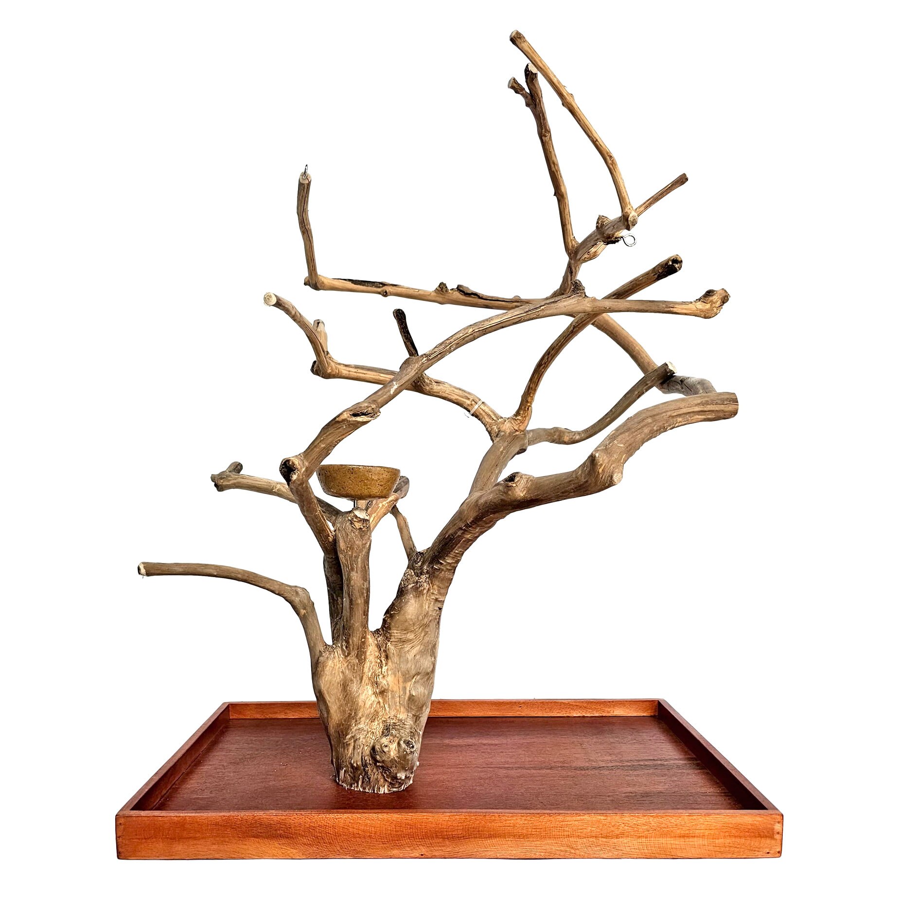 PYT-AE500L-A3102 - 28"x18" Large Java Wood Table Top Play Stand