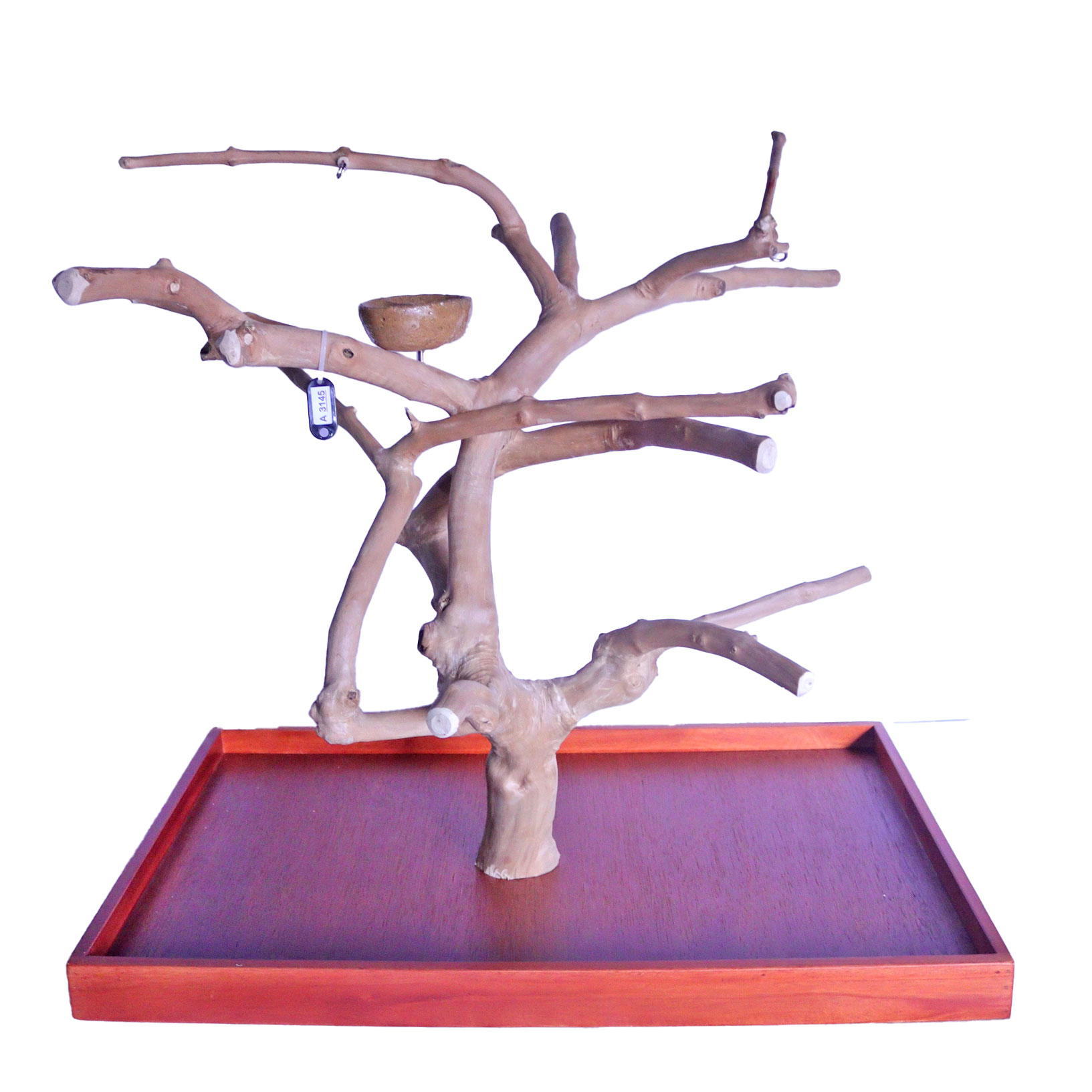 PYT-AE500L-A3145 - 28"x18" Large Java Wood Table Top Play Stand