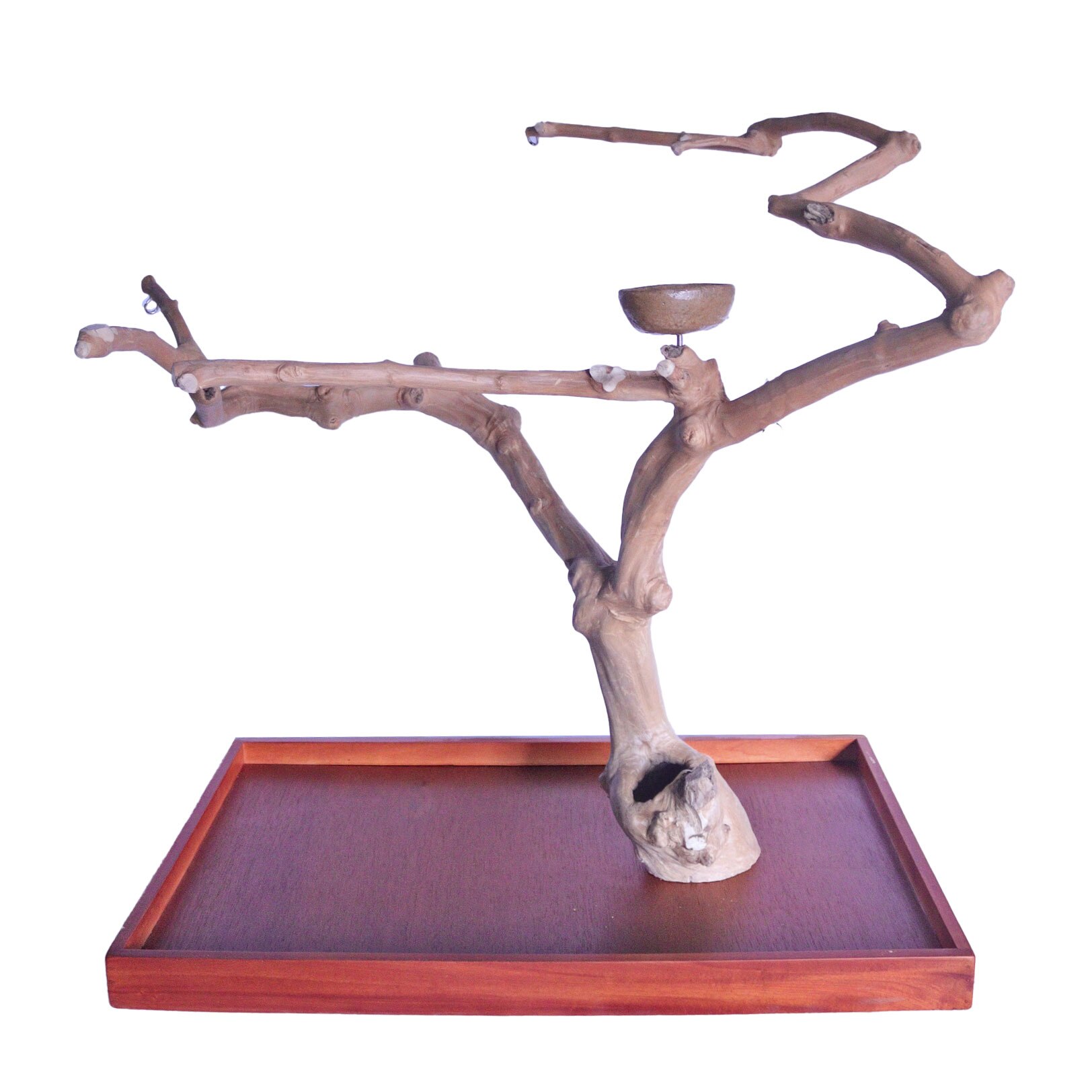 PYT-AE500L-A3168 - 28"x18" Large Java Wood Table Top Play Stand