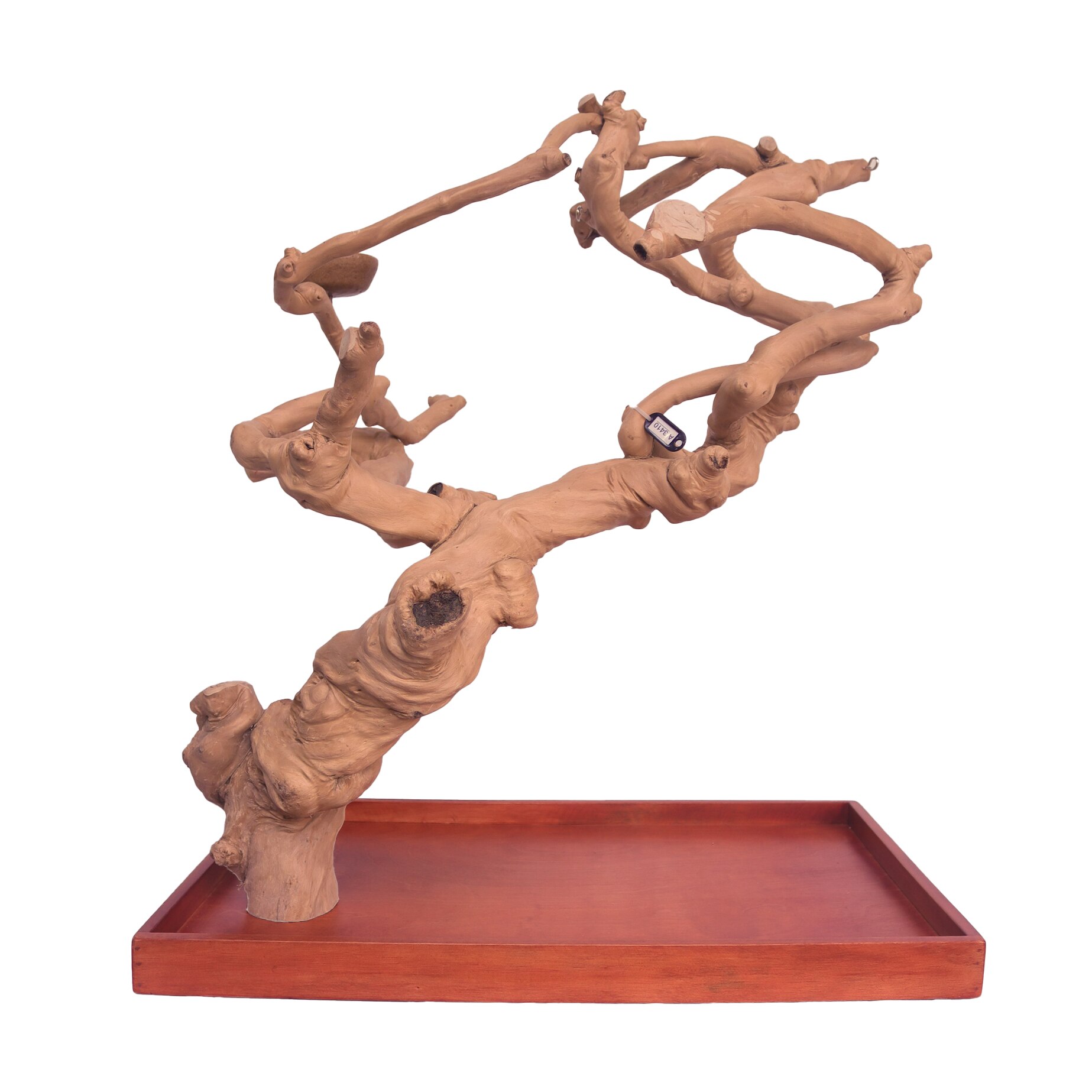 PYT-AE500L-A3410 - 28"x18" Large Java Wood Table Top Play Stand