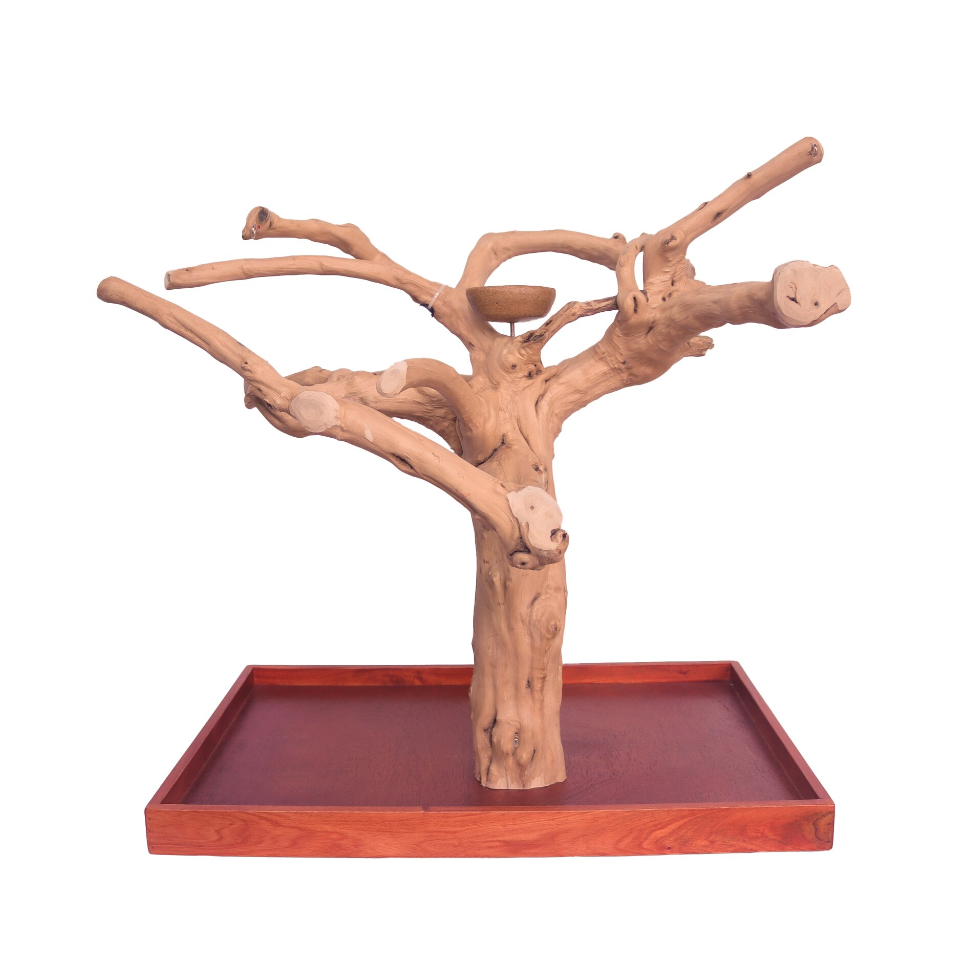 PYT-AE500L-A3414 - 28"x18" Large Java Wood Table Top Play Stand