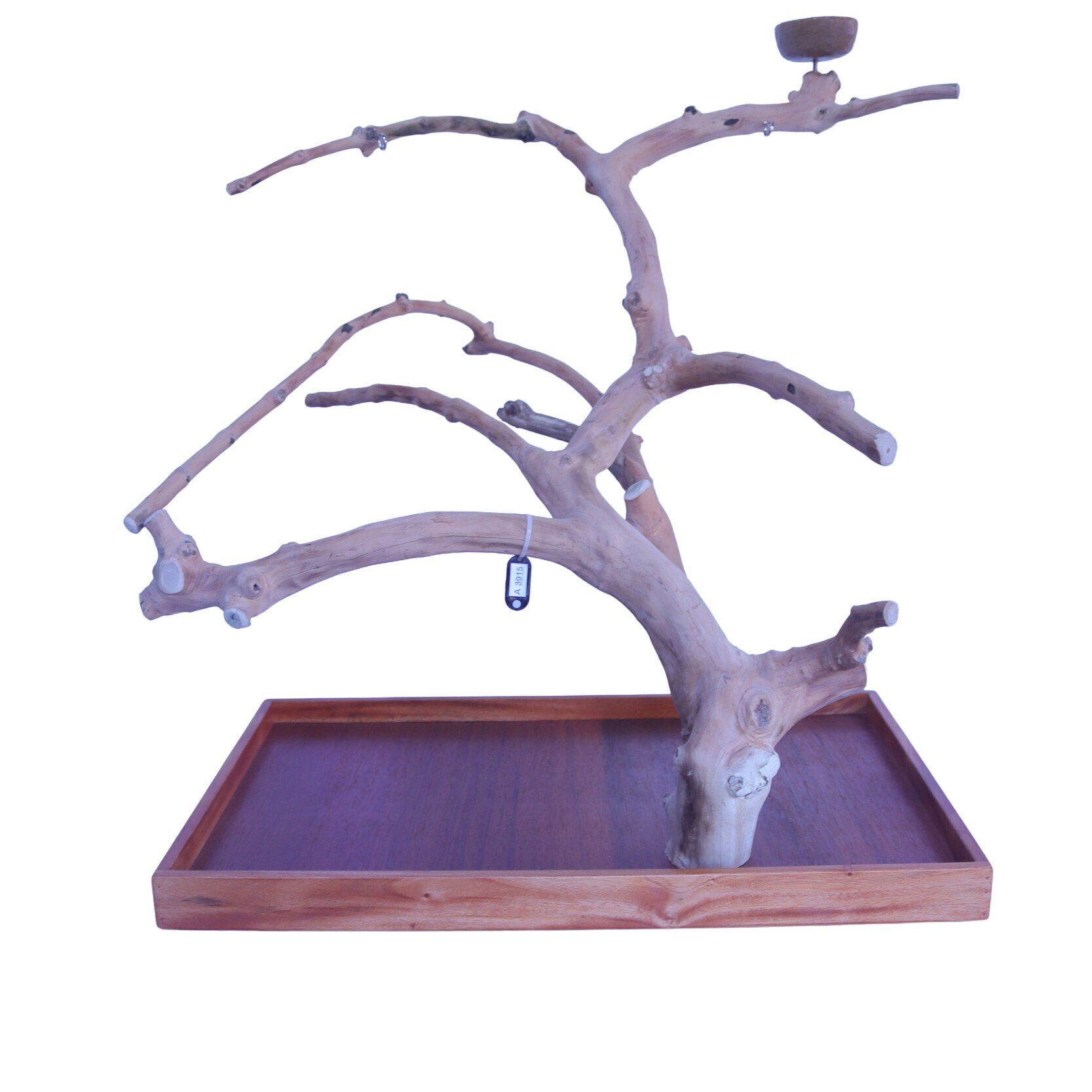PYT-AE500L-A3915 - 28"x18"x32" Large Java Wood Table Top Play Stand