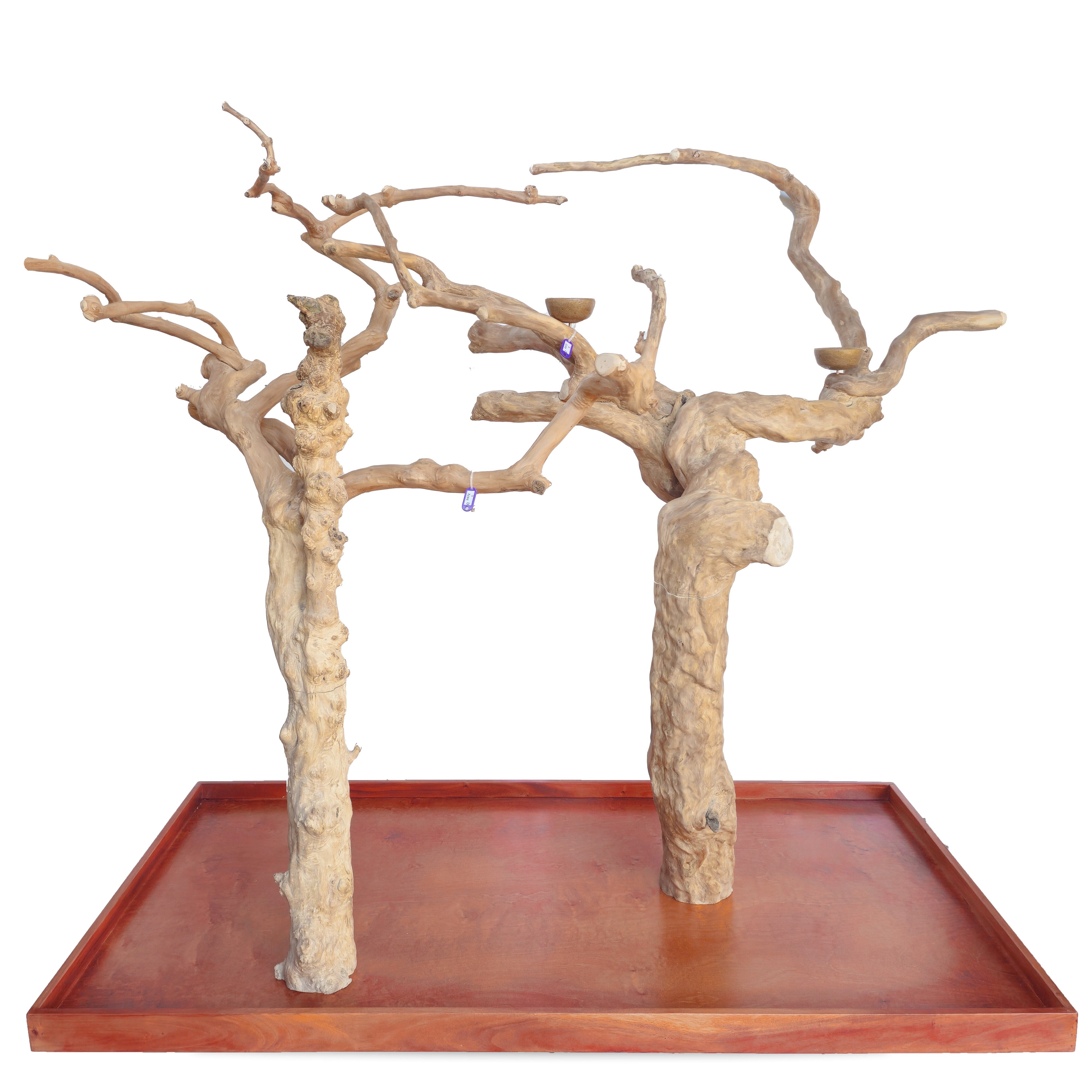 PYT-AE400L-C9872 Large Double Java Wood Bird Tree