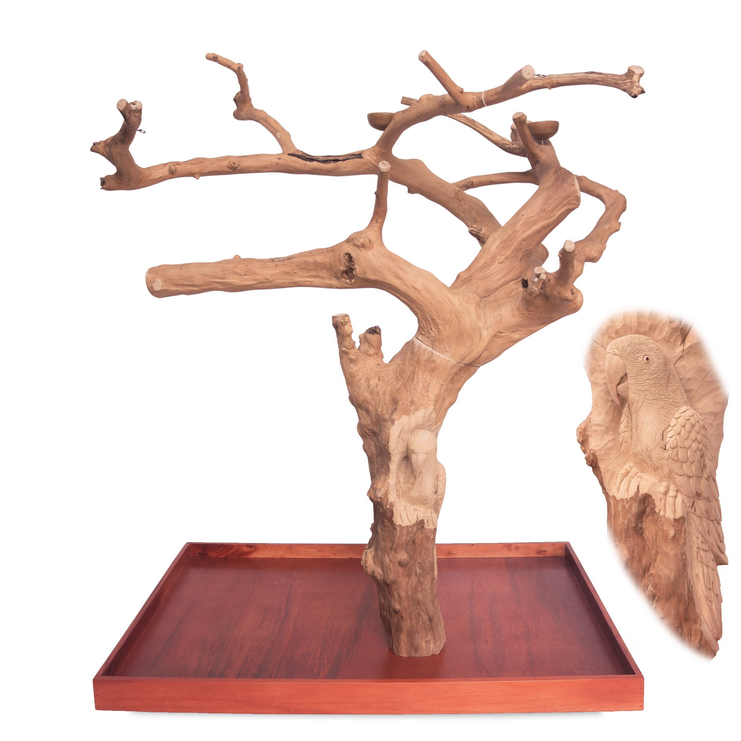 PYT-AE300L-C9914 - 48"x32"x65" Large Carved Java Tree Floor Stand