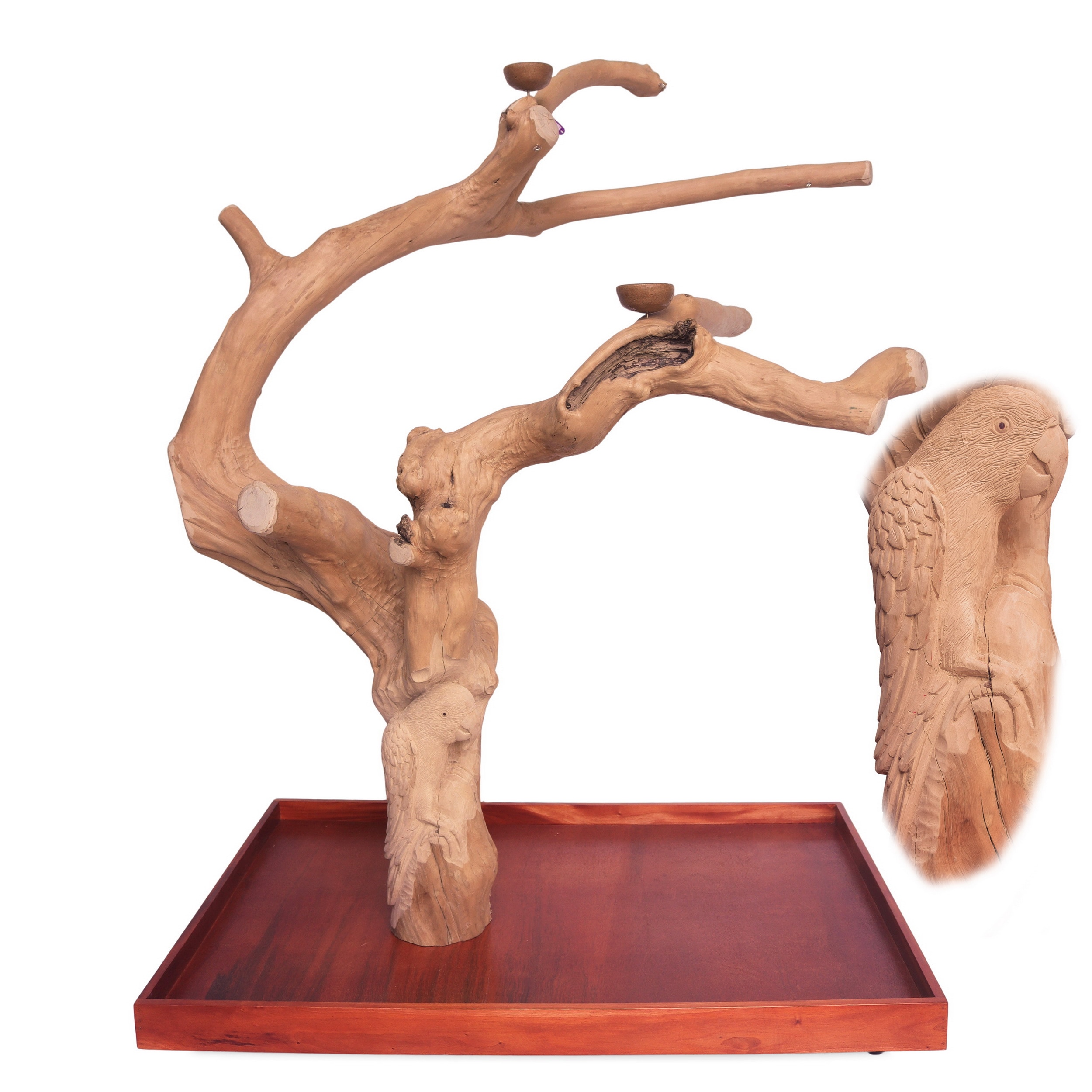 PYT-AE300L-C9915 - 48"x32"x67" Large Carved Java Tree Floor Stand