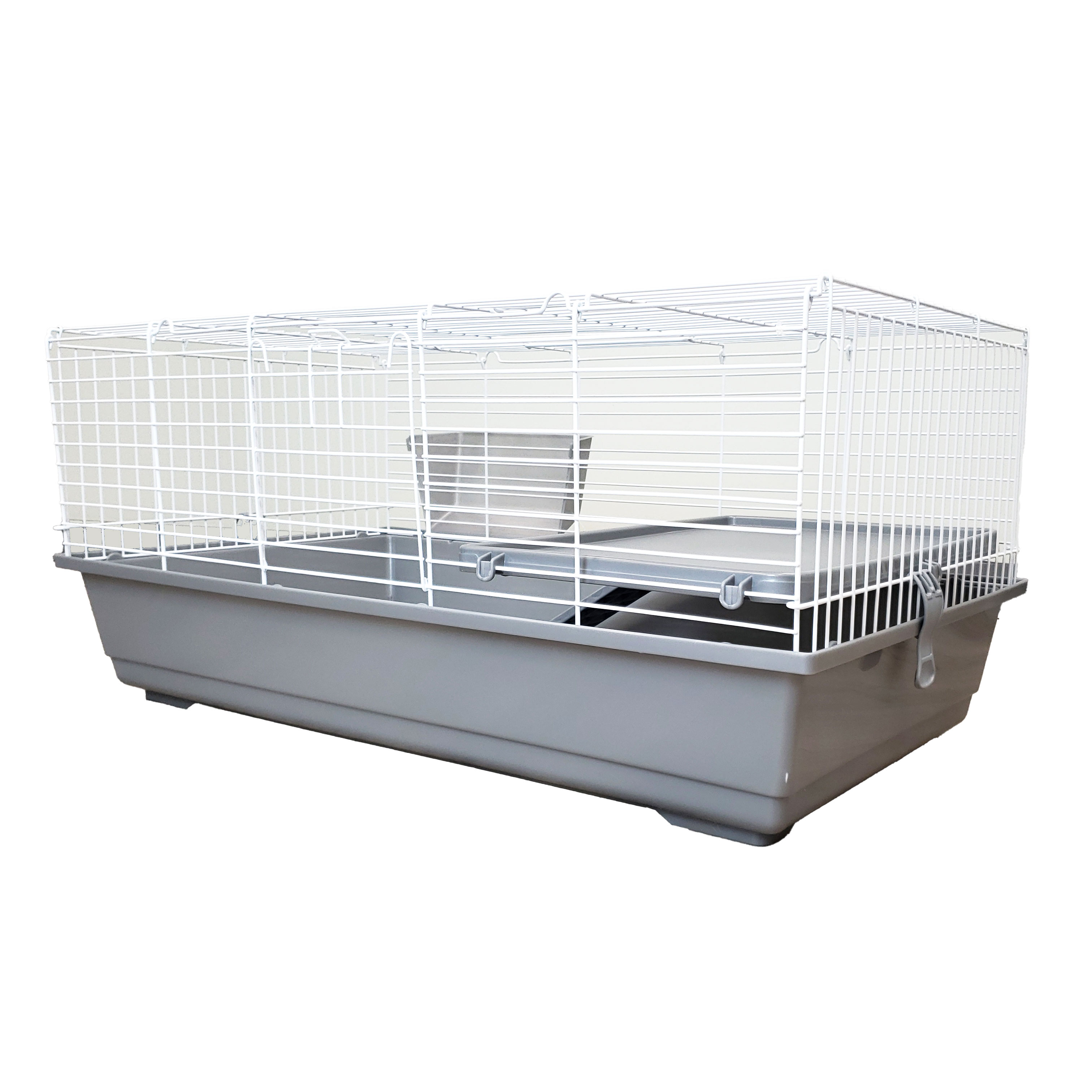 RB100SP Grey - 40" Rabbit Cage with Ramp & Platform (Retail Box)