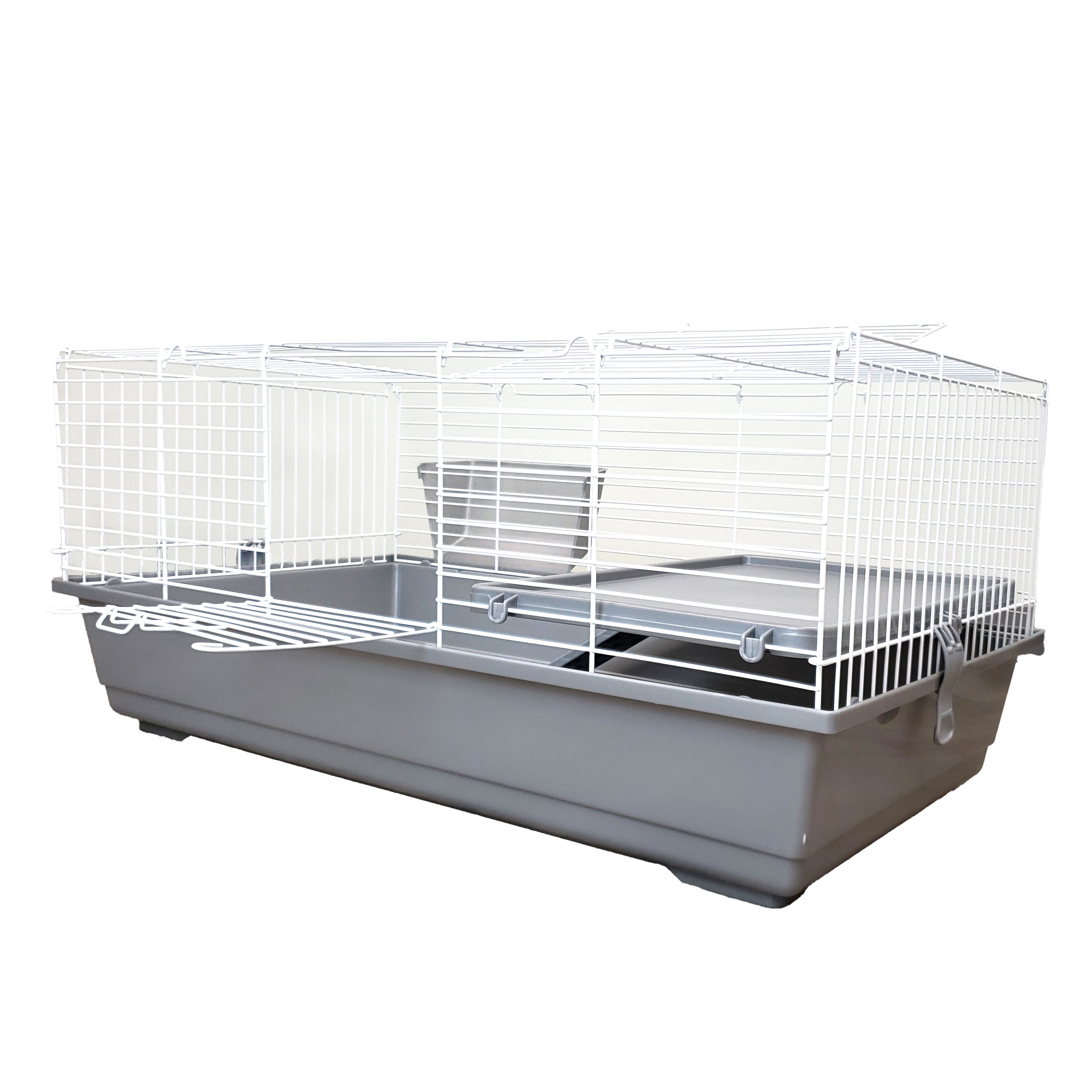 RB100SP Grey - 40" Rabbit Cage with Ramp & Platform (Retail Box)
