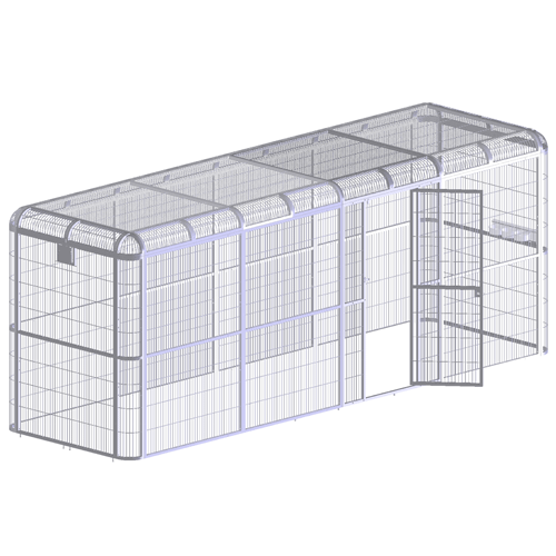 WI20662 Black - Walk-in Aviary 206'' x 62'' x 79''